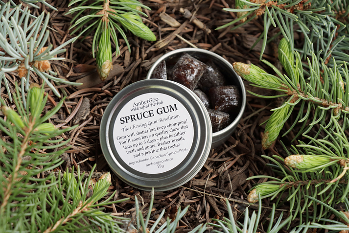 Canadian Spruce Gum 15g - Sugar-Free, All Natural AmberGoo Gum